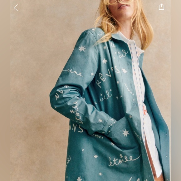 Sezane | Jackets & Coats | Nwt Sezane X Pangea Blue And White ...